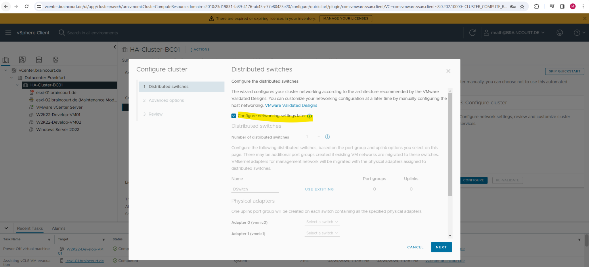 Set Up And Deploy A Vmware Esxi Host Cluster And Datastore Cluster
