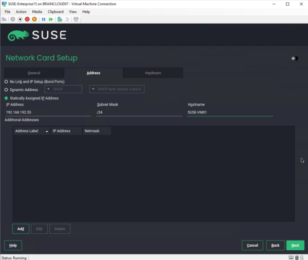 Set up SUSE Linux Enterprise Server 15 - .matrixpost.net