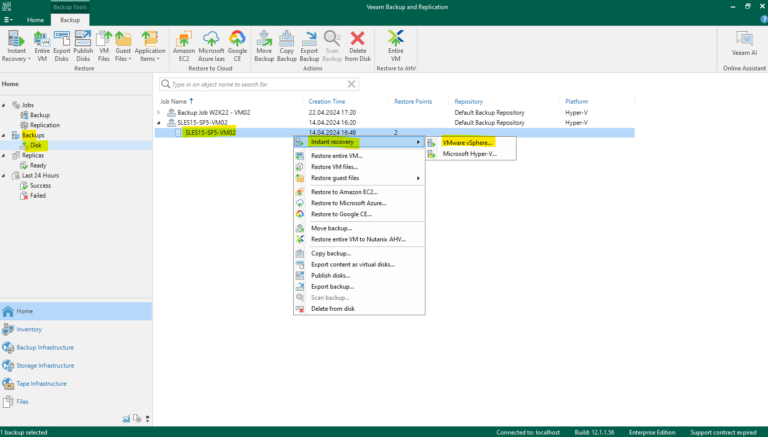 Migrate Virtual Machines Between Different Hypervisors By Using Veeam Backup And Replication