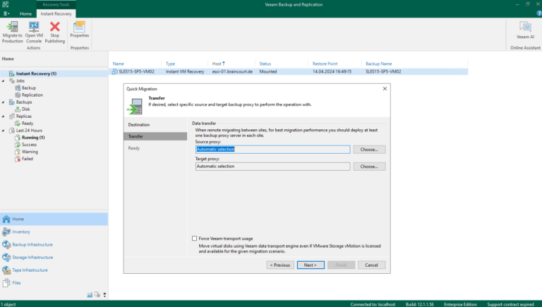 Migrate Virtual Machines Between Different Hypervisors By Using Veeam Backup And Replication
