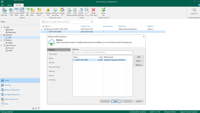 Restore On-Premise Virtual Machines to Microsoft Azure by using Veeam ...