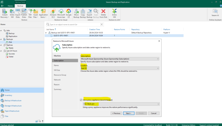 Restore On-Premise Virtual Machines to Microsoft Azure by using Veeam ...