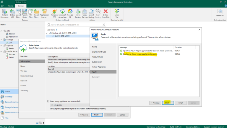 Restore On-Premise Virtual Machines to Microsoft Azure by using Veeam Backup and Replication ...