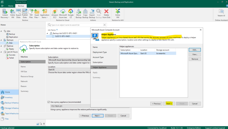 Restore On-Premise Virtual Machines to Microsoft Azure by using Veeam Backup and Replication ...