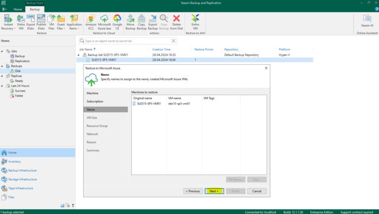 Restore On-Premise Virtual Machines to Microsoft Azure by using Veeam ...