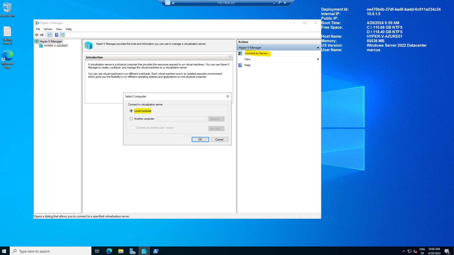 Set up Azure Hyper-V Server 2022 for Nested Virtualization - .matrixpost.net