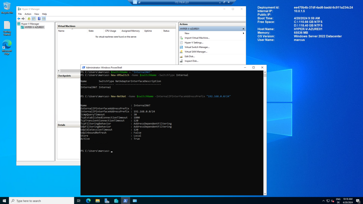 Set up Azure Hyper-V Server 2022 for Nested Virtualization ...