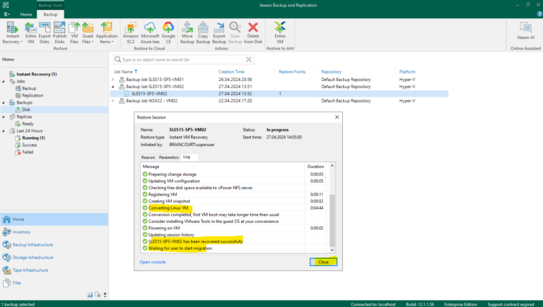 Migrate Virtual Machines Between Different Hypervisors By Using Veeam Backup And Replication