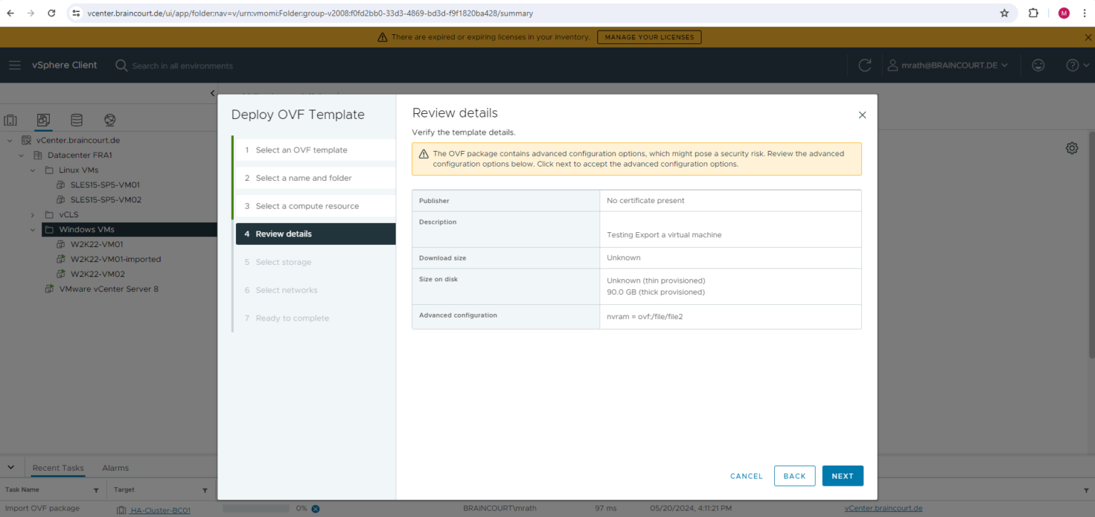Export/Import Virtual Machines in VMware vSphere - .matrixpost.net