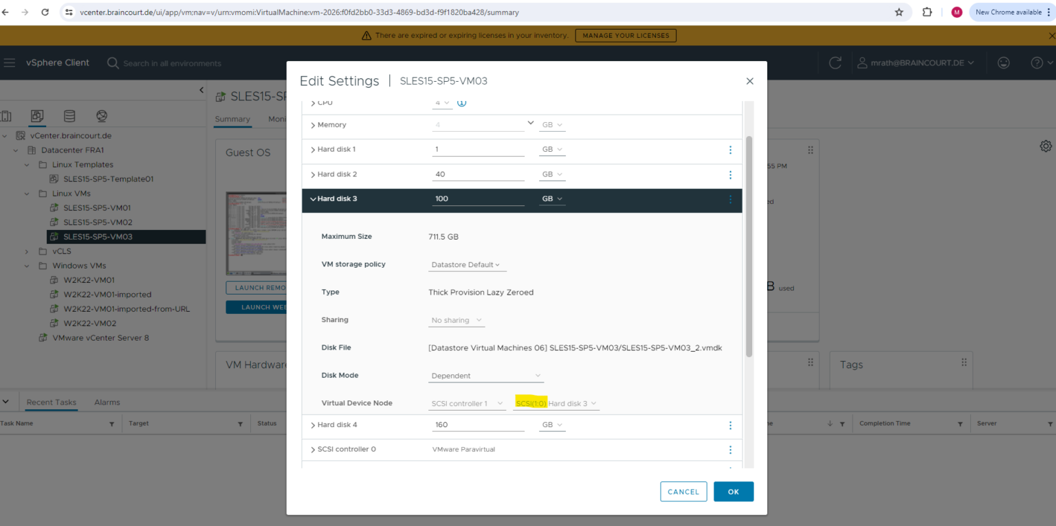 Vsphere Linux Virtual Machines Extend Disks Lvm Logical Volumes And The File System