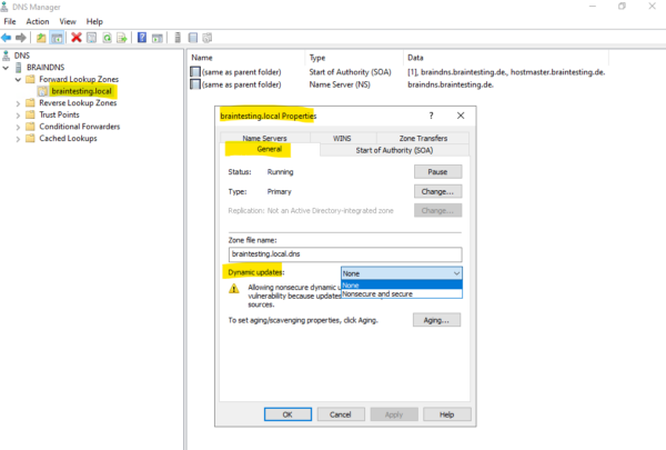 Set up Windows DNS dynamic Updates - .matrixpost.net