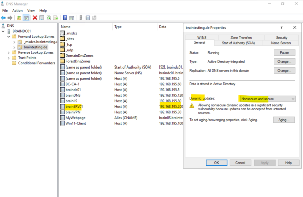 Set Up Windows Dns Dynamic Updates