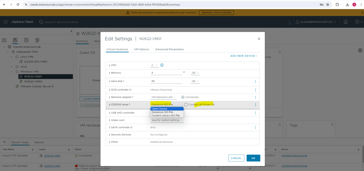 Export/Import Virtual Machines in VMware vSphere - .matrixpost.net