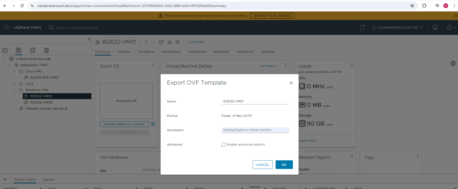 Export/Import Virtual Machines in VMware vSphere - .matrixpost.net
