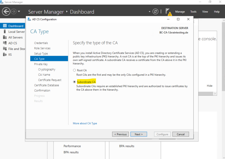 Set up a 2-tier PKI in Active Directory Certificate Services (AD CS ...