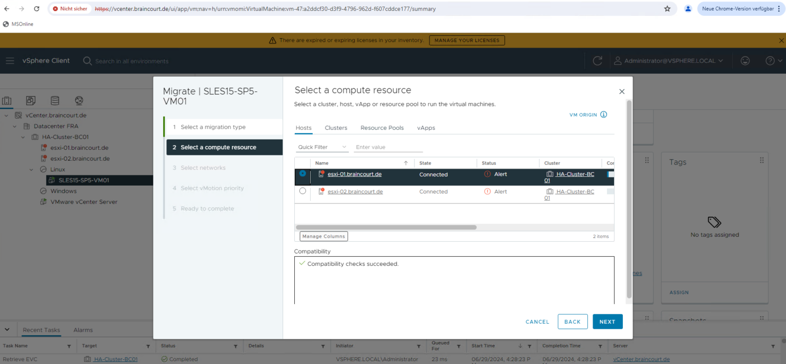 Enable the Enhanced vMotion Compatibility (EVC) Mode for a vSphere ...