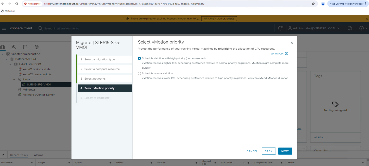 Enable The Enhanced Vmotion Compatibility Evc Mode For A Vsphere Clustertest