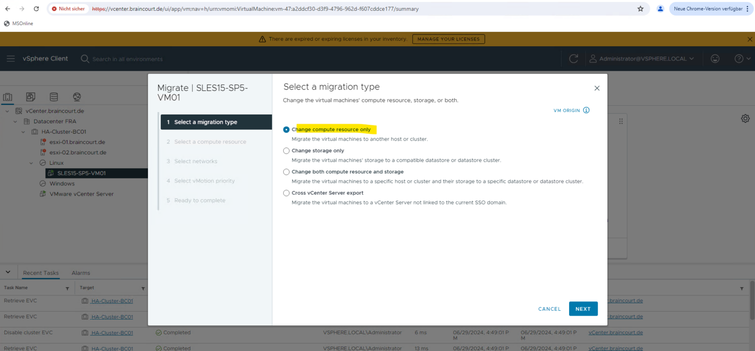 Enable the Enhanced vMotion Compatibility (EVC) Mode for a vSphere ...