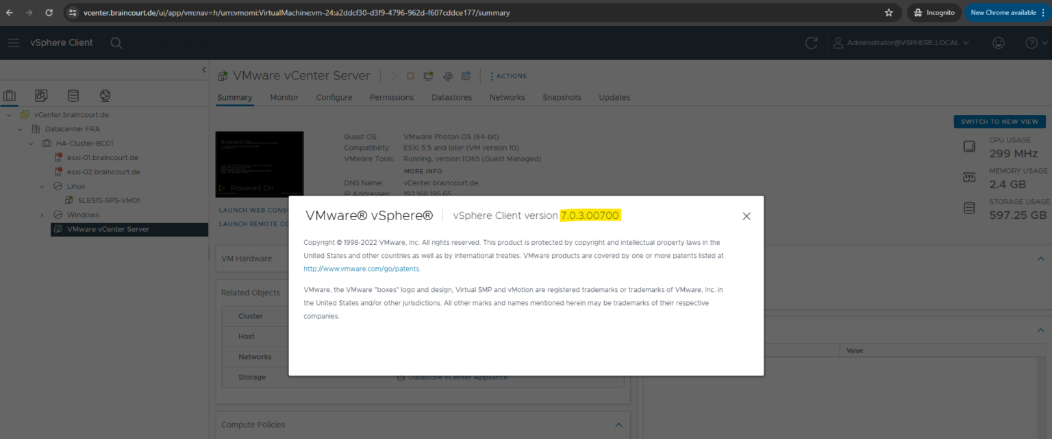 Upgrade the VMware vSphere Environment from Version 7 to 8 – Part 1 – Upgrade vCenter Server ...