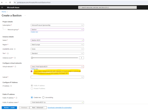 Set up Azure Bastion - .matrixpost.net