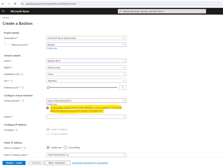 Set up Azure Bastion - .matrixpost.net