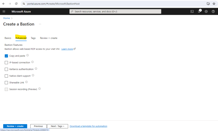 Set up Azure Bastion - .matrixpost.net