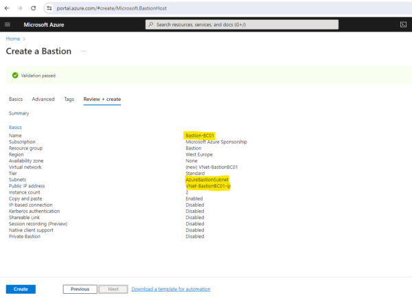 Set up Azure Bastion - .matrixpost.net