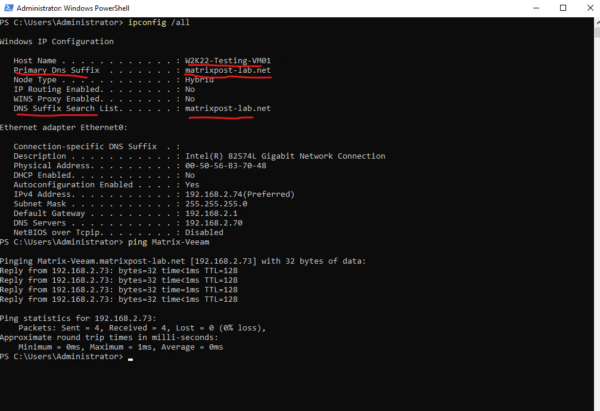 Impact of DNS Primary Suffix and DNS Suffix Search List on the DNS Name Resolution - .matrixpost.net