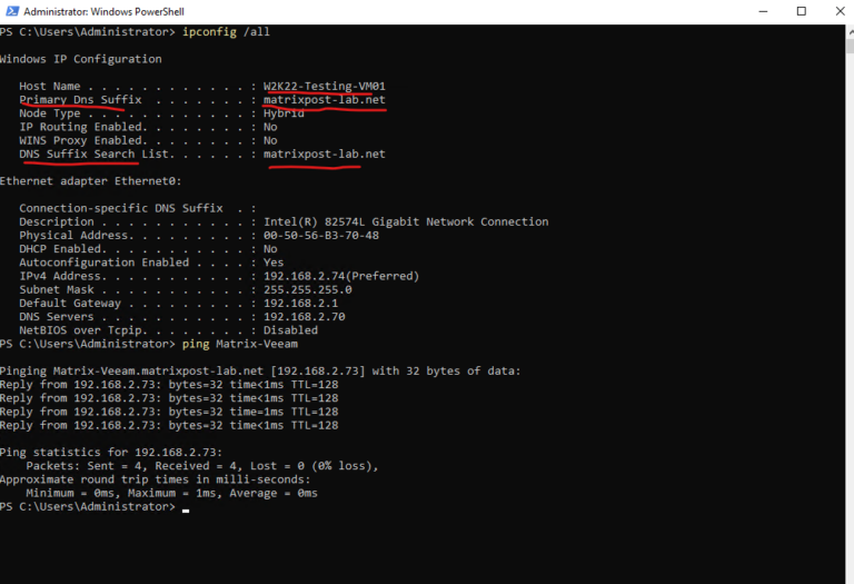 Impact of DNS Primary Suffix and DNS Suffix Search List on the DNS Name ...