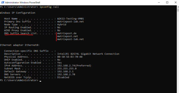Impact of DNS Primary Suffix and DNS Suffix Search List on the DNS Name Resolution - .matrixpost.net
