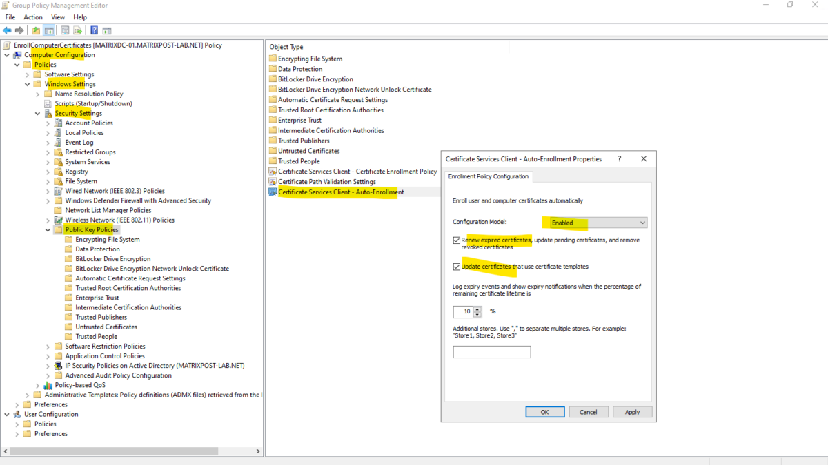 Automatically enroll Client Computer Certificates by using a GPO ...