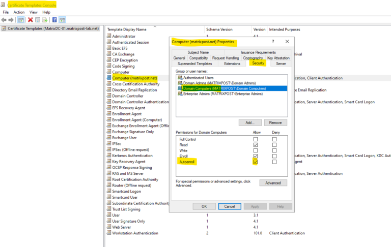 Automatically enroll Client Computer Certificates by using a GPO ...