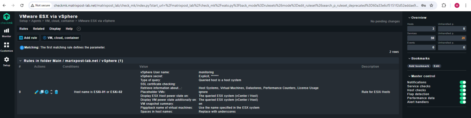 How to monitor VMware vSphere Environments in Checkmk - .matrixpost.net