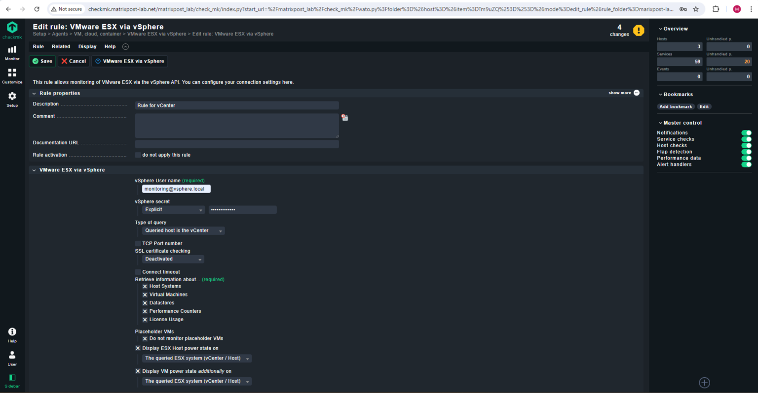 How to monitor VMware vSphere Environments in Checkmk - .matrixpost.net