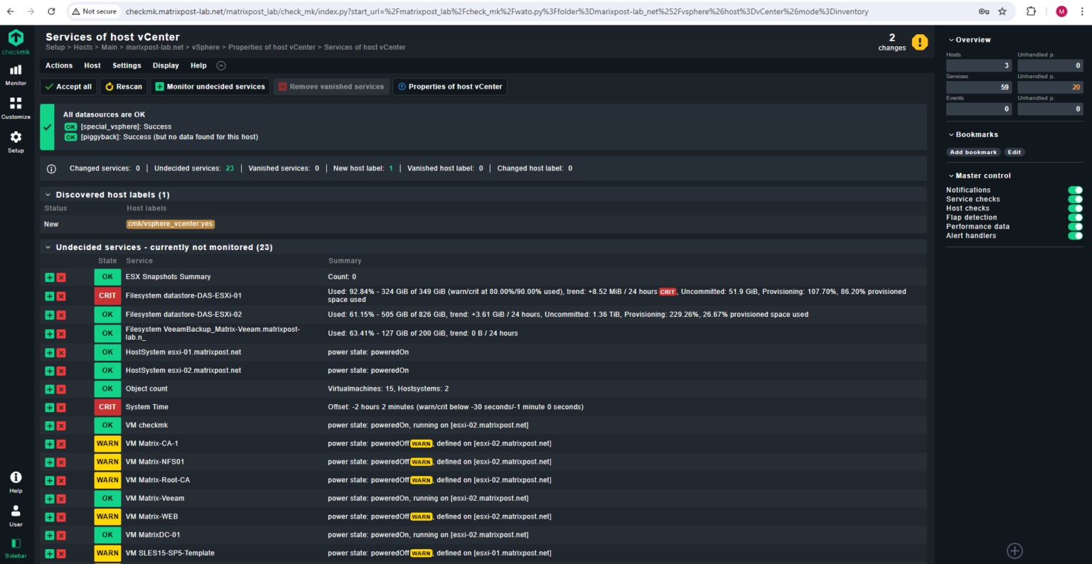 How to monitor VMware vSphere Environments in Checkmk - .matrixpost.net
