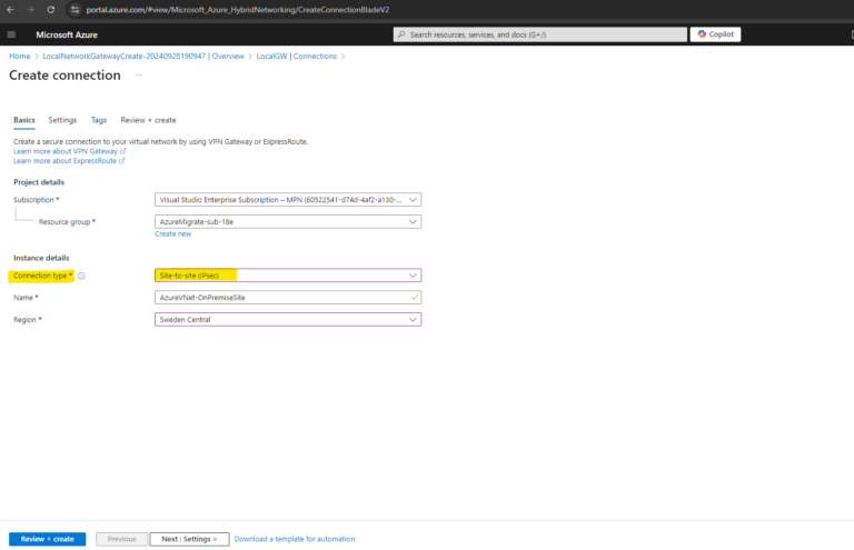 Set up an IPSec route-based Site-to-Site VPN Tunnel between Azure and ...