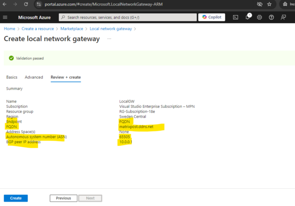 Set up an IPSec route-based Site-to-Site VPN Tunnel between Azure and ...