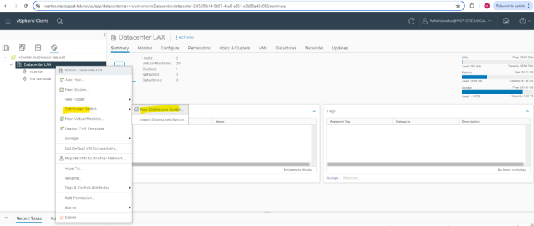 How to deploy a vSphere Distributed Switch in vCenter - .matrixpost.net