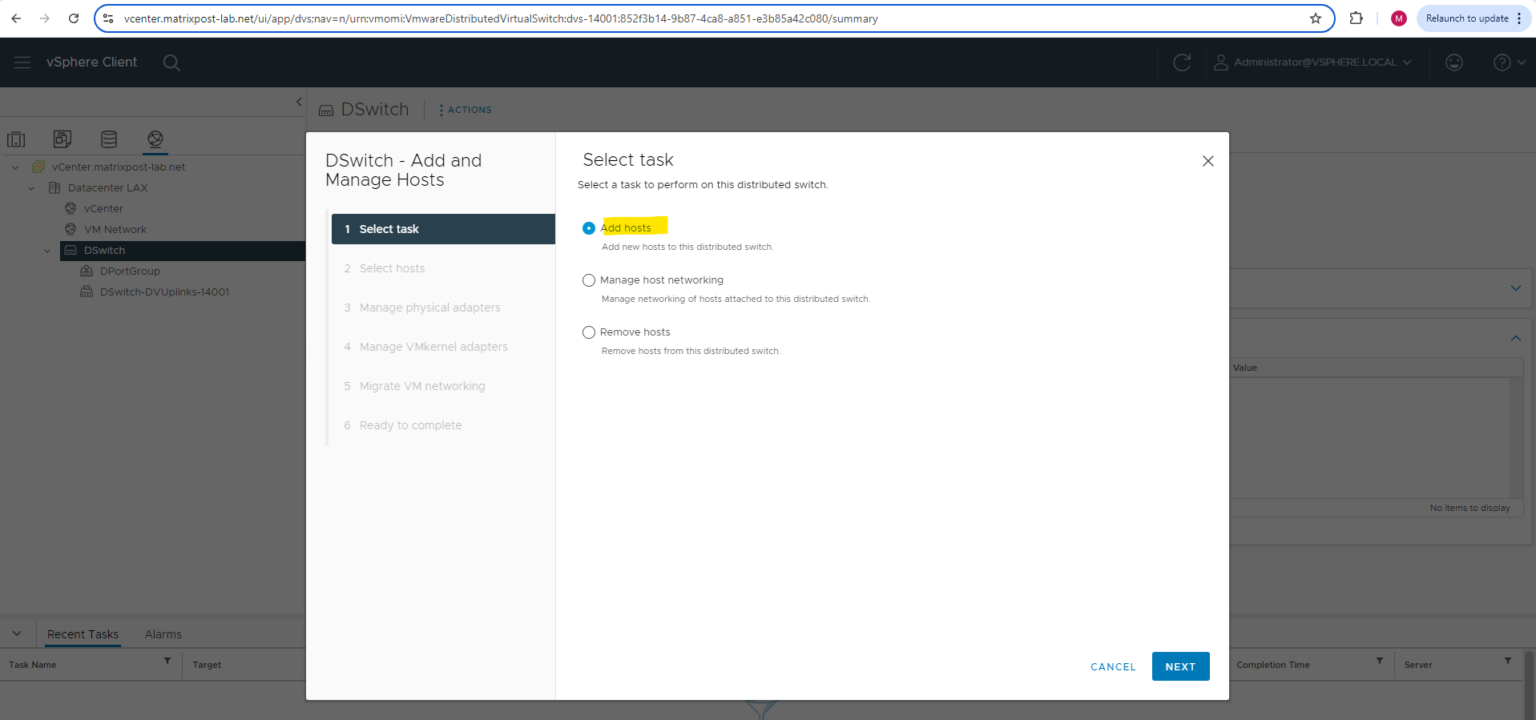 How to deploy a vSphere Distributed Switch in vCenter - .matrixpost.net