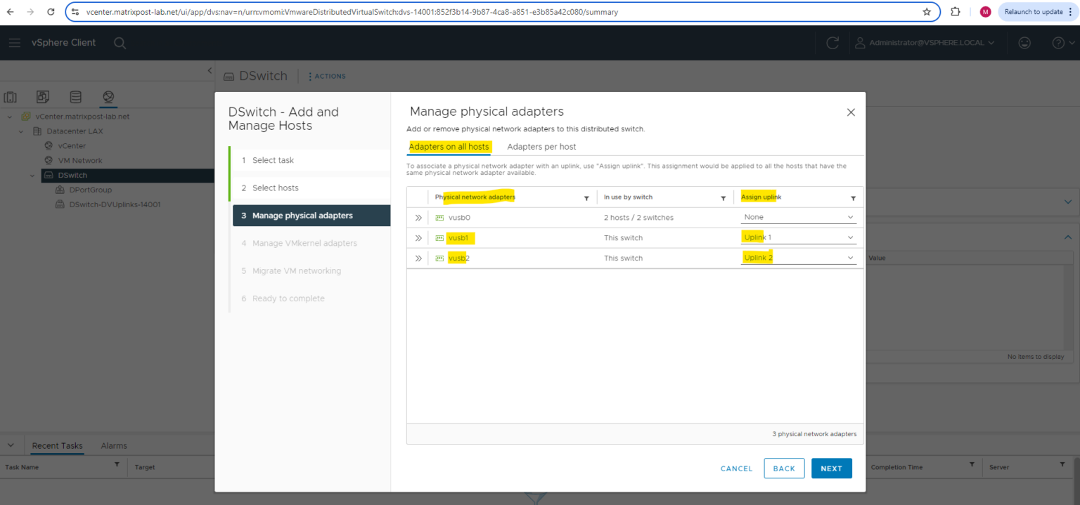 How to deploy a vSphere Distributed Switch in vCenter - .matrixpost.net