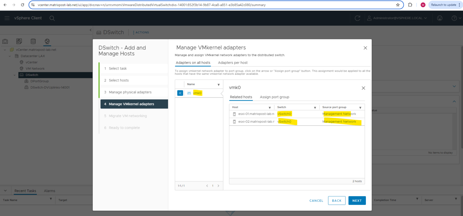 How to deploy a vSphere Distributed Switch in vCenter - .matrixpost.net