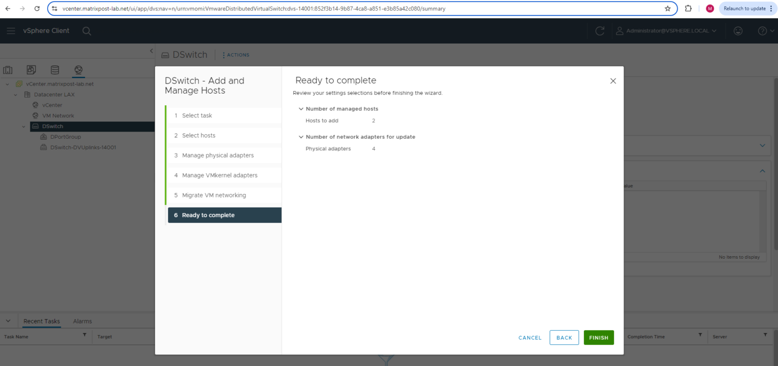 How to deploy a vSphere Distributed Switch in vCenter - .matrixpost.net
