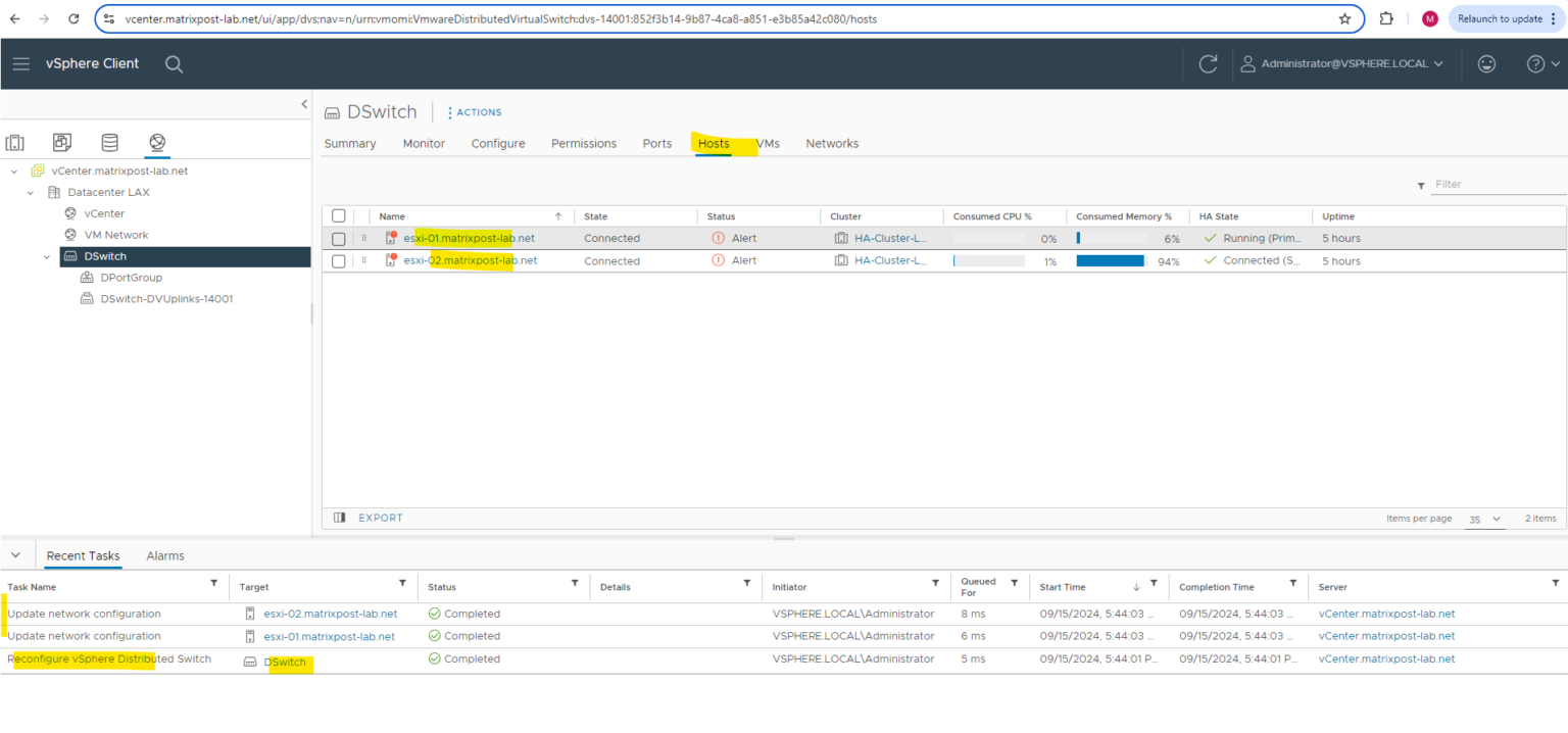 How to deploy a vSphere Distributed Switch in vCenter - .matrixpost.net