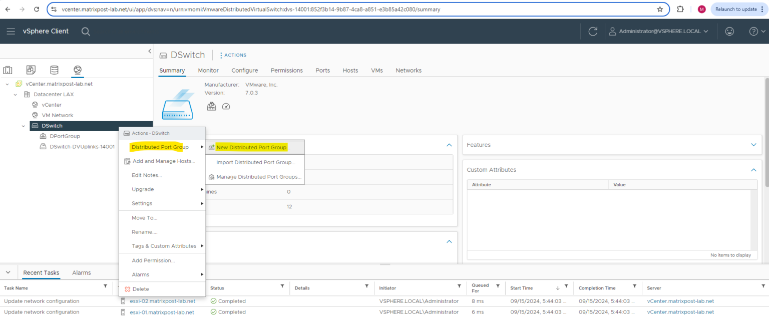 How to deploy a vSphere Distributed Switch in vCenter - .matrixpost.net