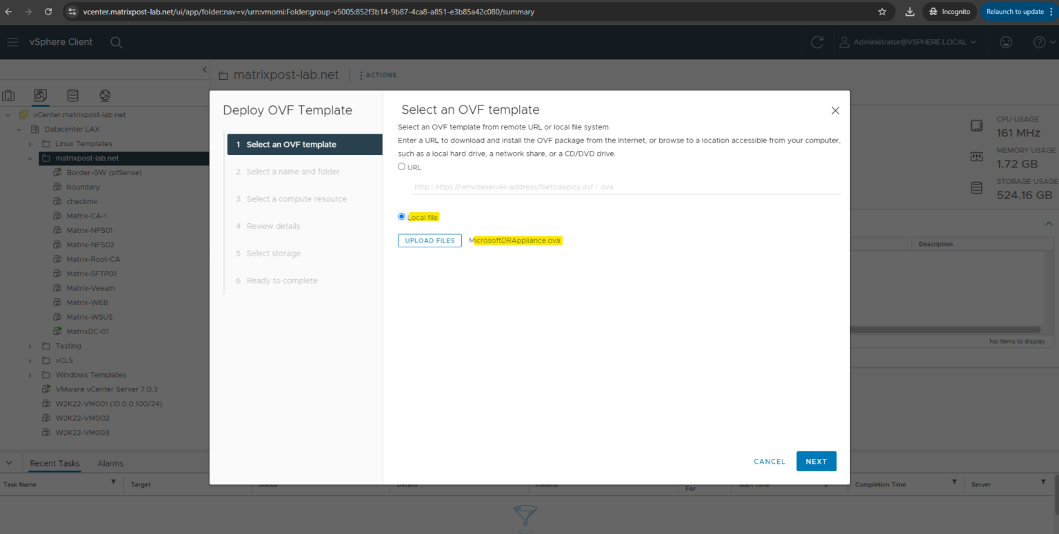 Set up Azure Site Recovery for On-Premise VMware Virtual Machines ...