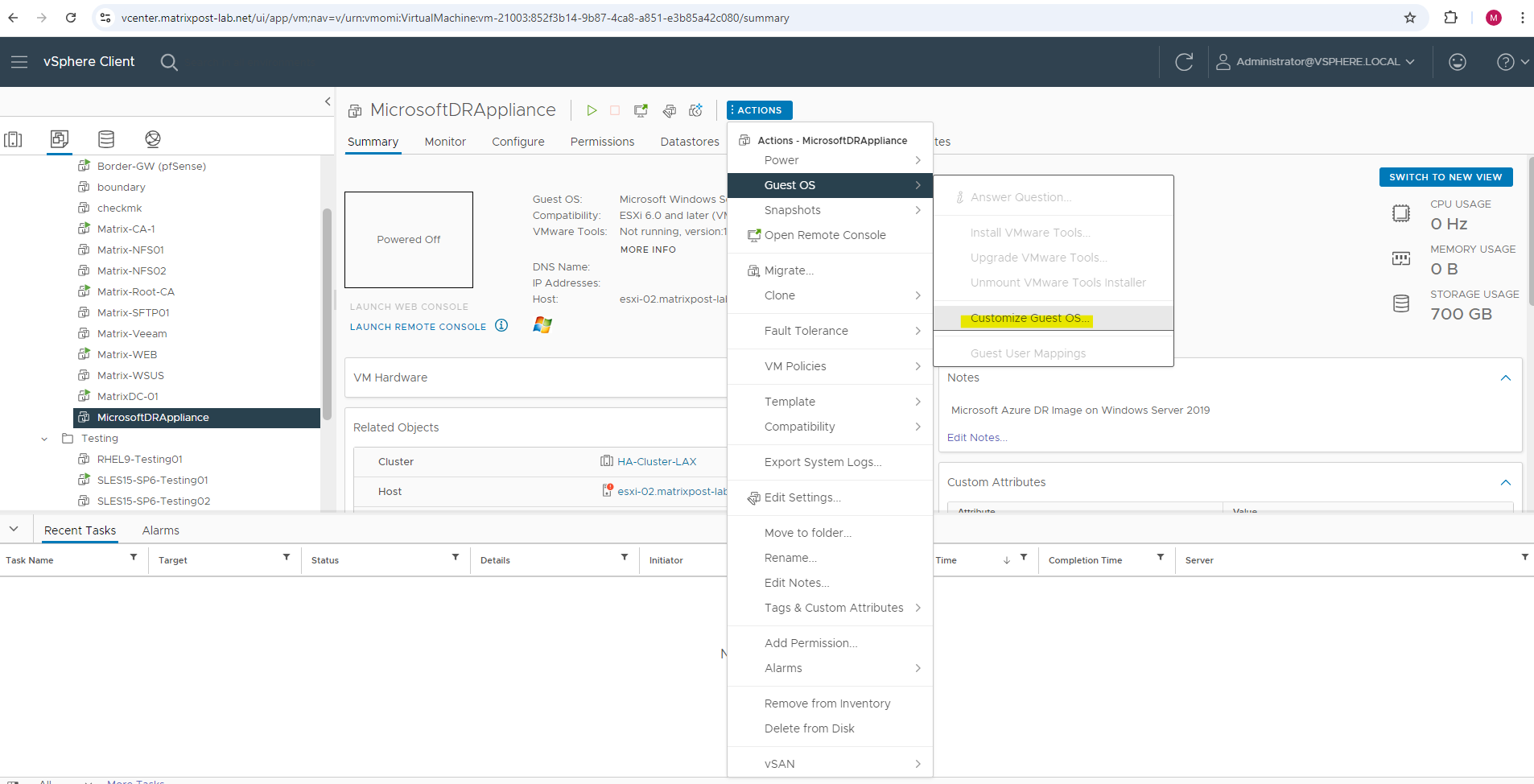 Set up Azure Site Recovery for On-Premise VMware Virtual Machines ...
