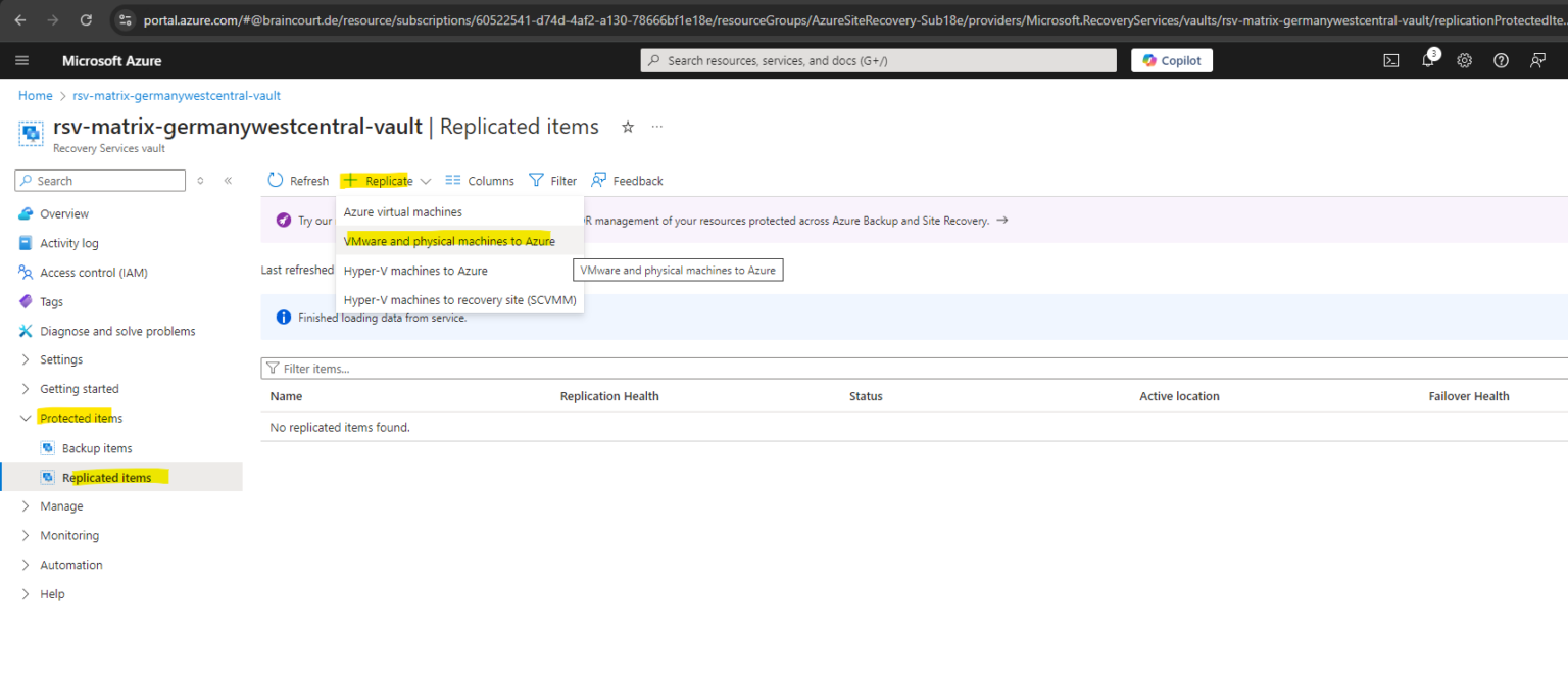 Set up Azure Site Recovery for On-Premise VMware Virtual Machines ...