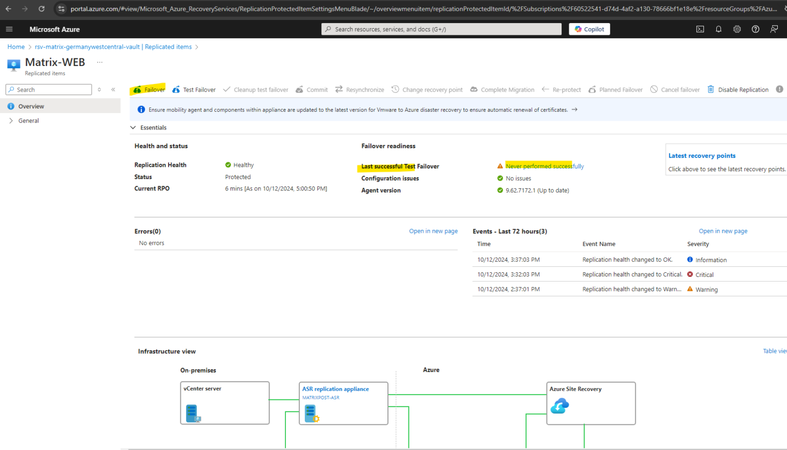 Set up Azure Site Recovery for On-Premise VMware Virtual Machines ...
