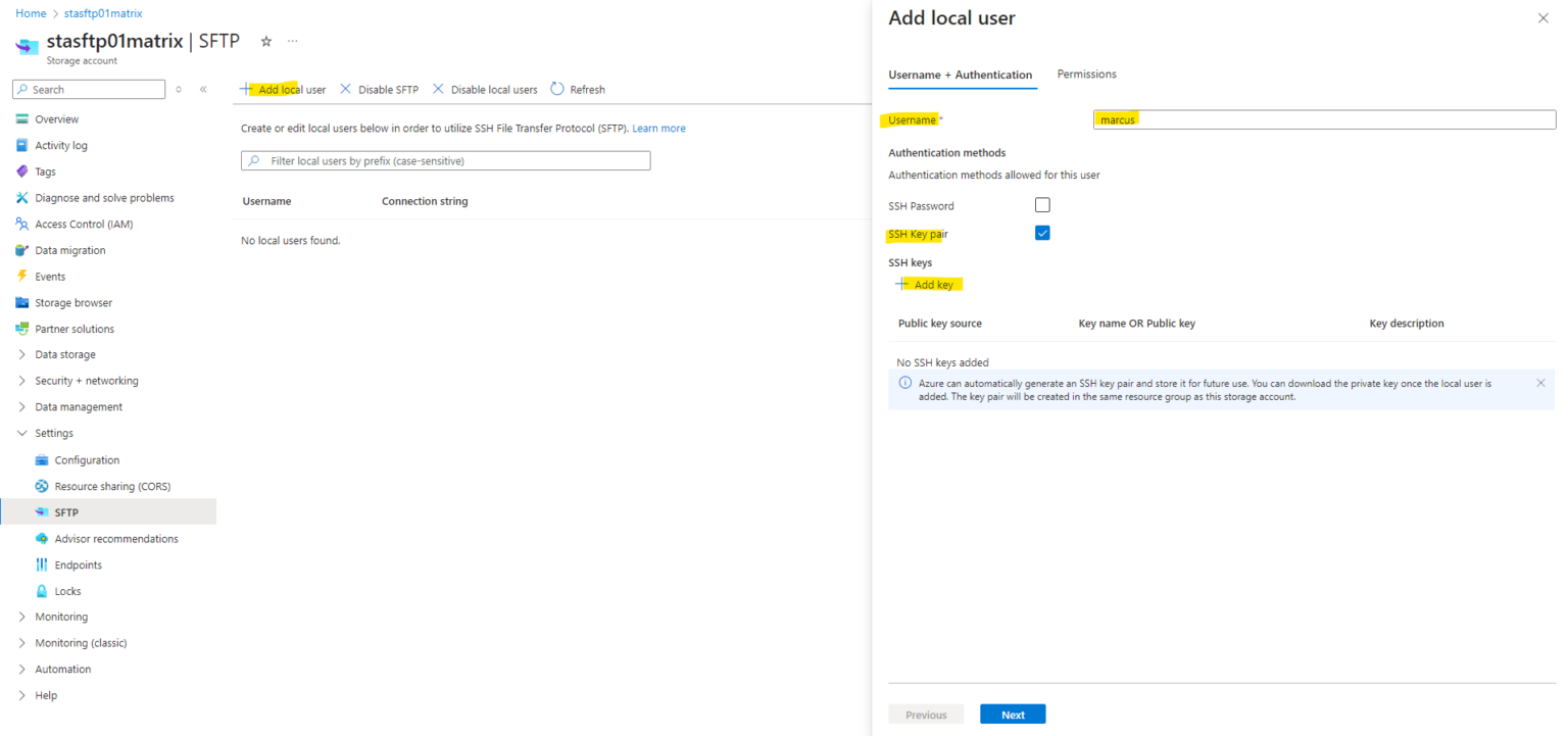Set up an Azure Storage Account and Blob Storage for SFTP Access - .matrixpost.net