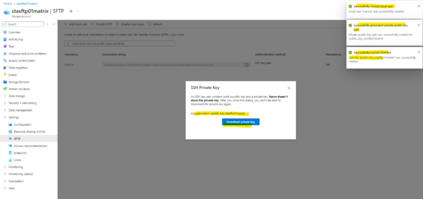 Set up an Azure Storage Account and Blob Storage for SFTP Access ...